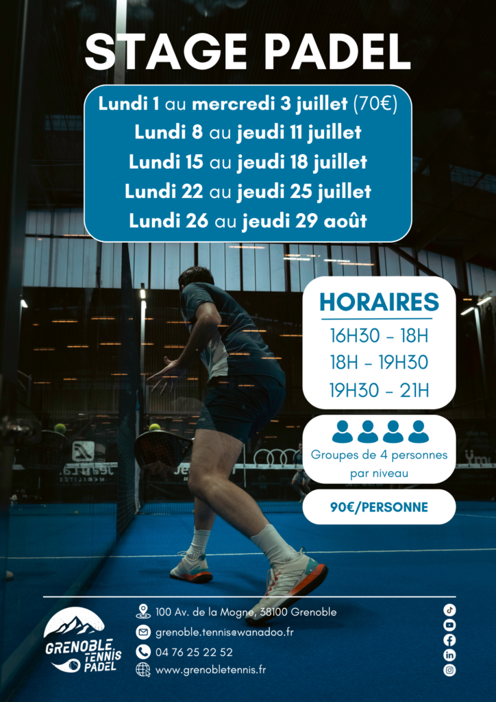 STAGE PADEL - ETE 2024 - Grenoble Tennis Padel